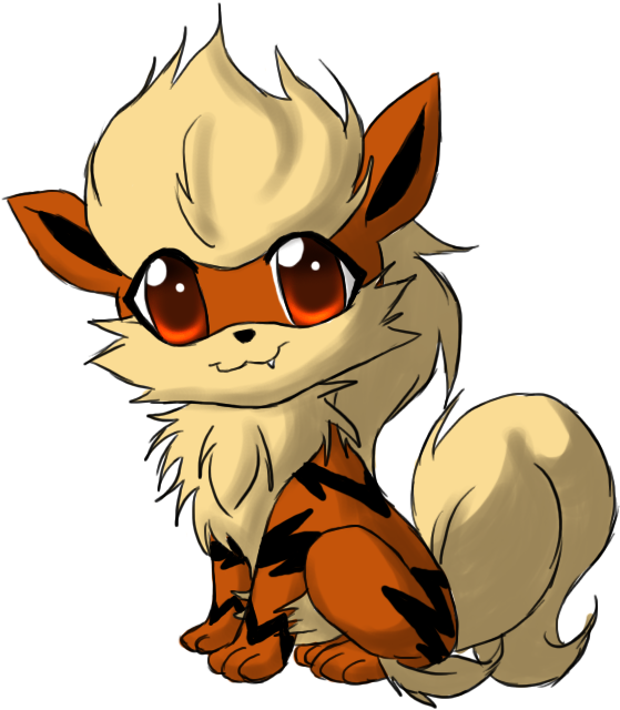 Growlithe Drawing Adorable - Arcanine Pup Clipart - Large Size Png ...