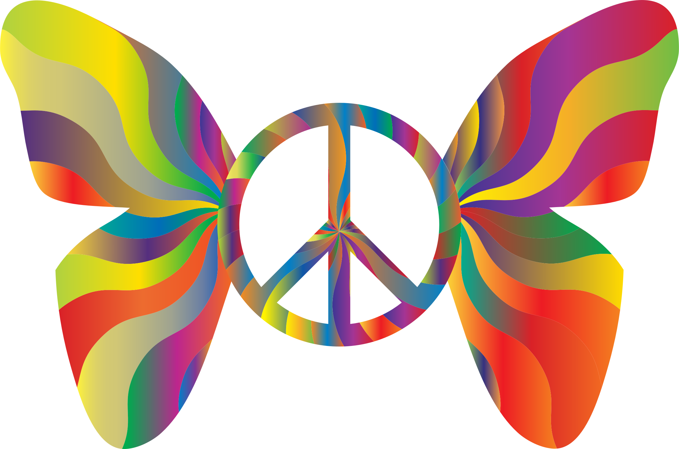 Groovy Peace Sign Butterfly - Peace And Love Logo Png Clipart ...