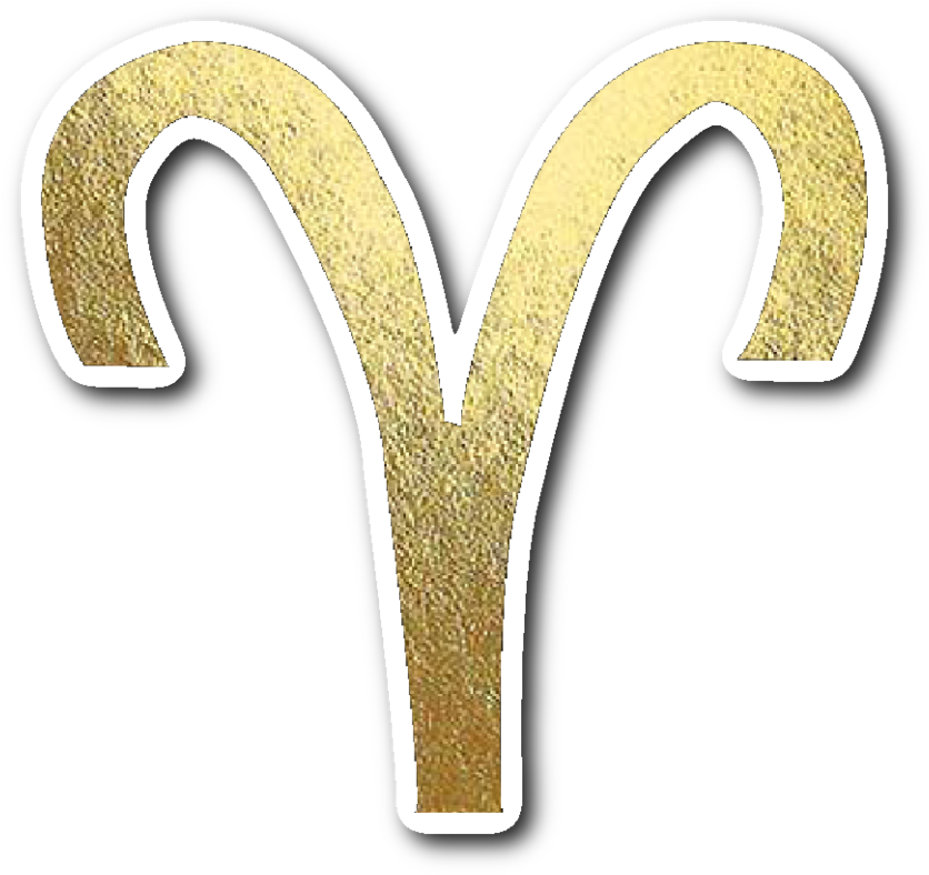 Aries Gold Sign Vinyl Sticker - Arch Clipart - Large Size Png Image ...