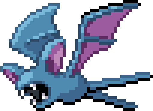 Zubat - Pokemon Zubat Pixel Art Clipart - Large Size Png Image - PikPng