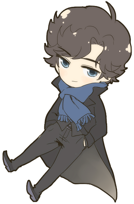 Sherlock Chibi - Cartoon Sherlock Holmes Benedict Cumberbatch Clipart ...