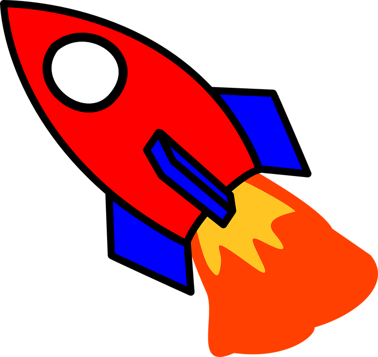 Rocker - Red And Blue Rocket Clipart - Large Size Png Image - PikPng