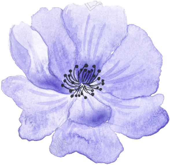 Purple Hand Painted - Hand Painted Flower Purple Clipart - Large Size ...