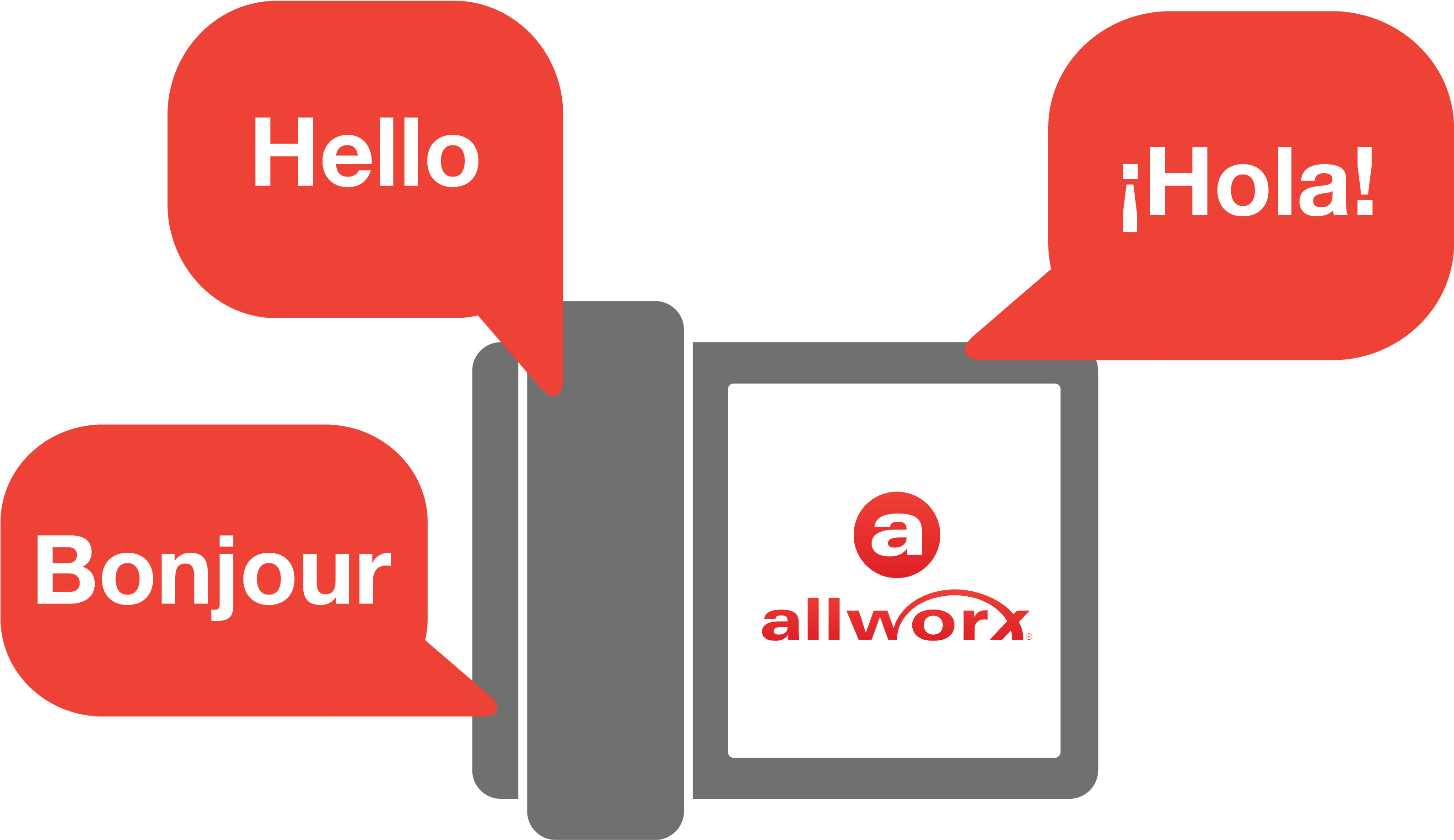 Hello Hola Bonjour 3 - Language On Product Clipart - Large Size Png ...