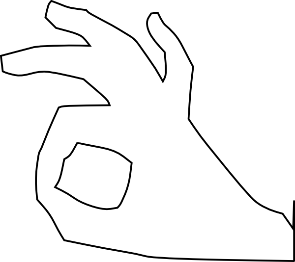 Hand Gesture Clipart Ok Hand - Ok Hand White Png Transparent Png ...