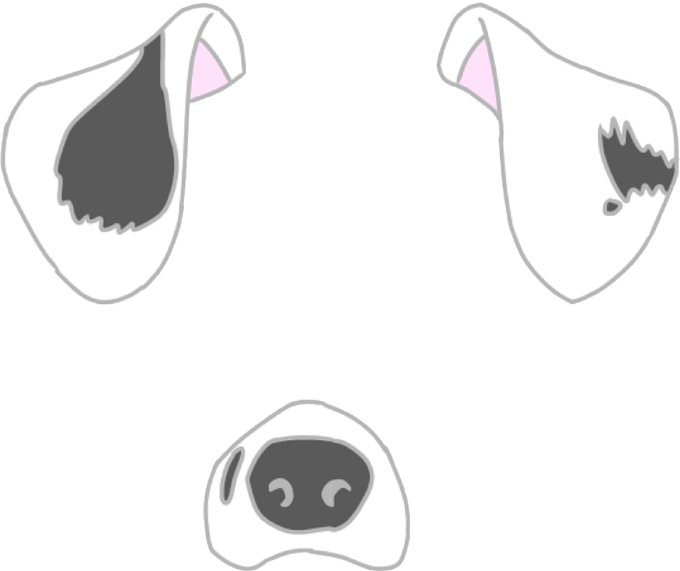 Snapchat Dog Filter - Cartoon Clipart - Large Size Png Image - PikPng
