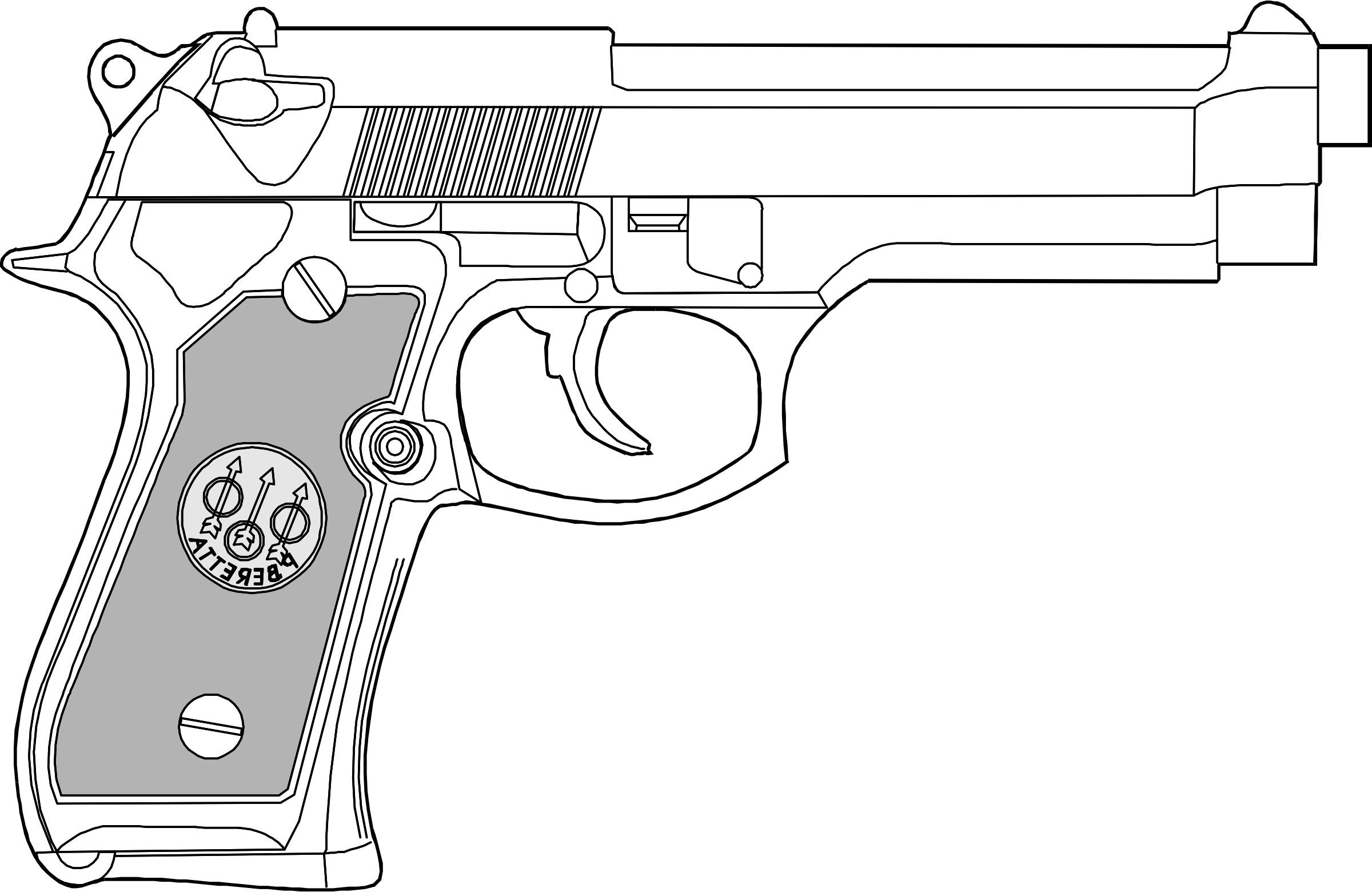 Gun Clipart Revolver - 9mm Pistol Clipart - Png Download - Large Size ...