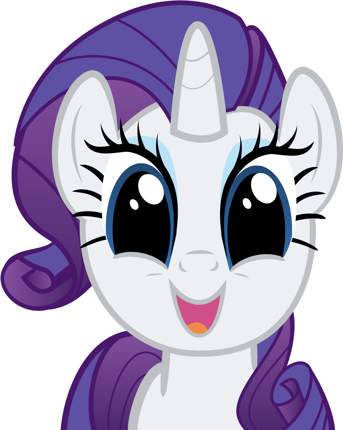 Rarity Vector Excited - Rarity Happy Vector Clipart - Large Size Png ...