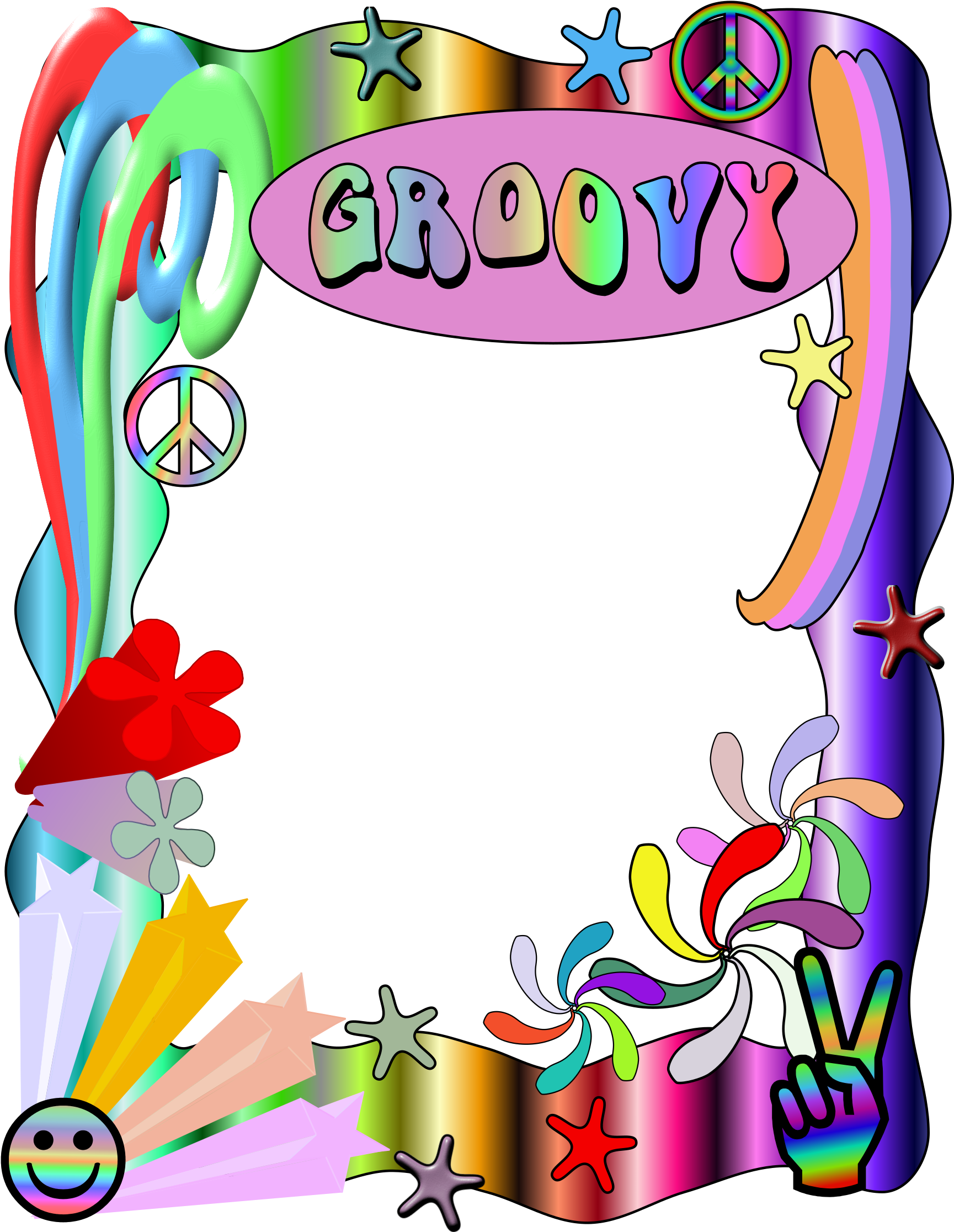 Clipart - Groovy Border Png Transparent Png - Large Size Png Image - PikPng
