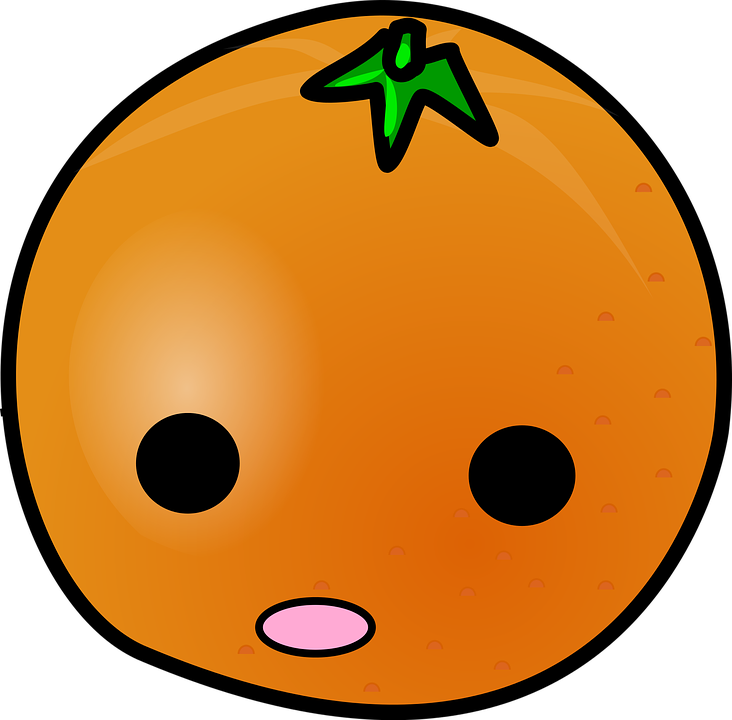Oranges Fruit Eyes - Cartoon Orange With Face Clipart - Large Size Png ...