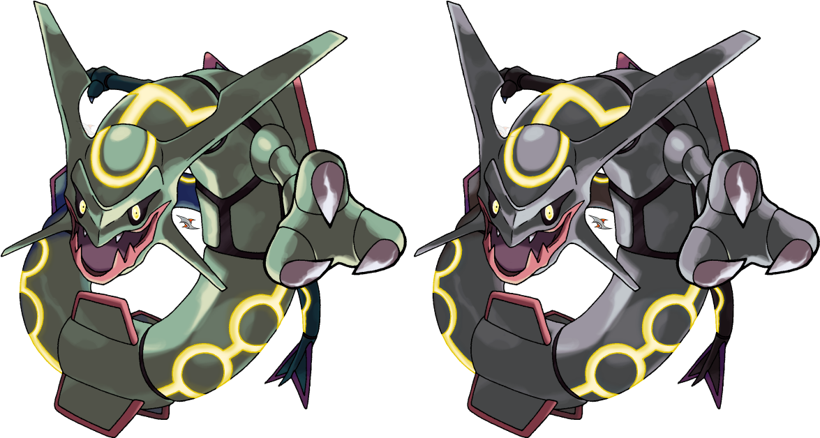 3 By Xous54 - Shiny Vs Normal Rayquaza Clipart - Large Size Png Image ...