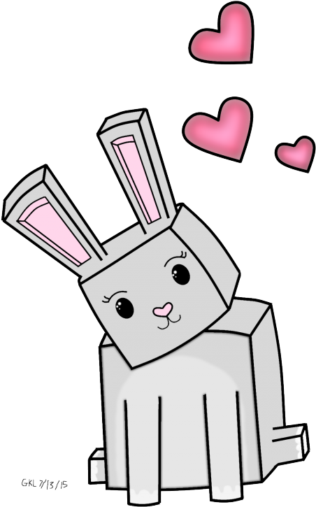 Minecraft Bunny Drawing Clipart - Large Size Png Image - PikPng
