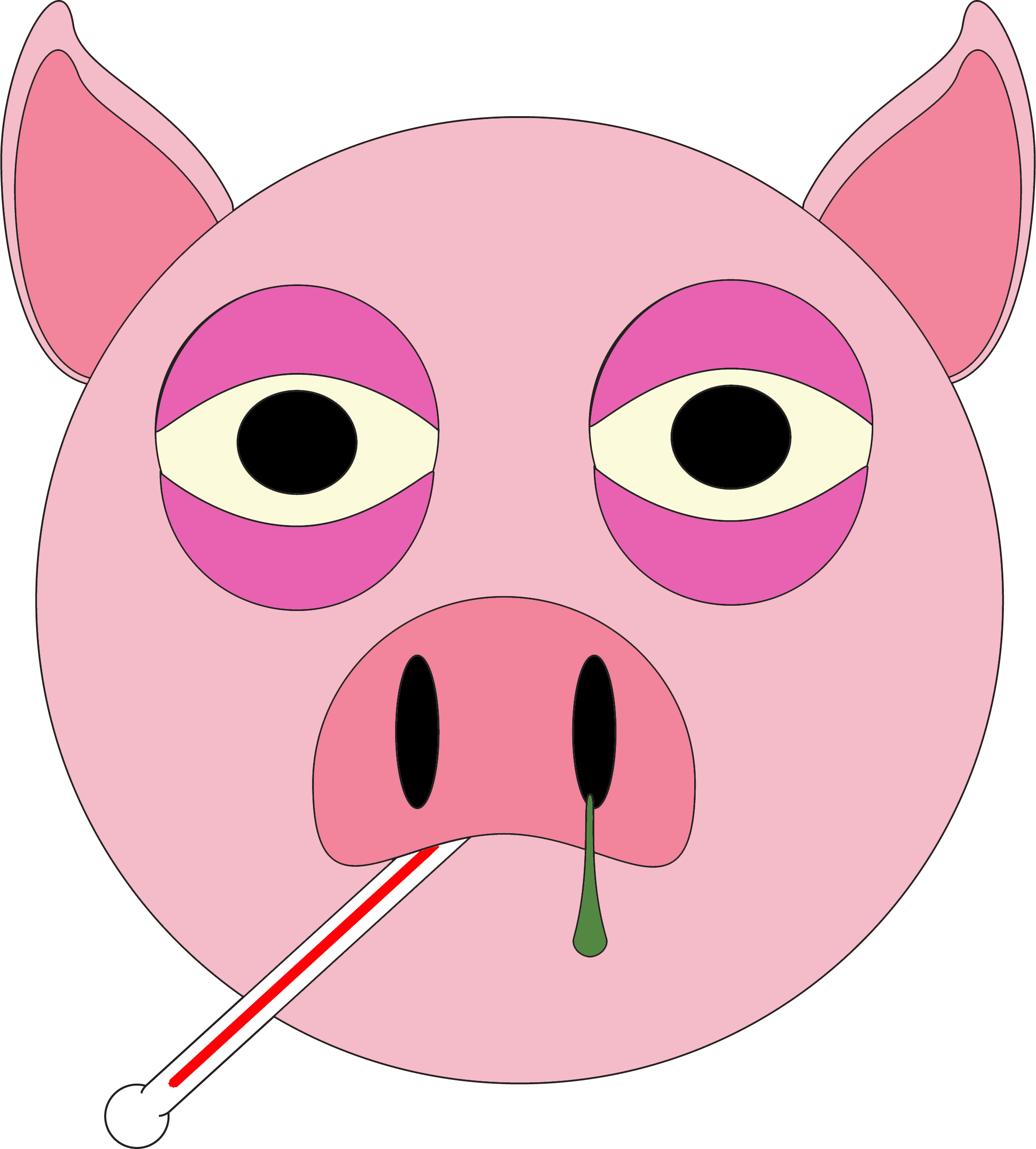 Sick Clipart Mouth - Sick Pig Clipart - Png Download - Large Size Png ...