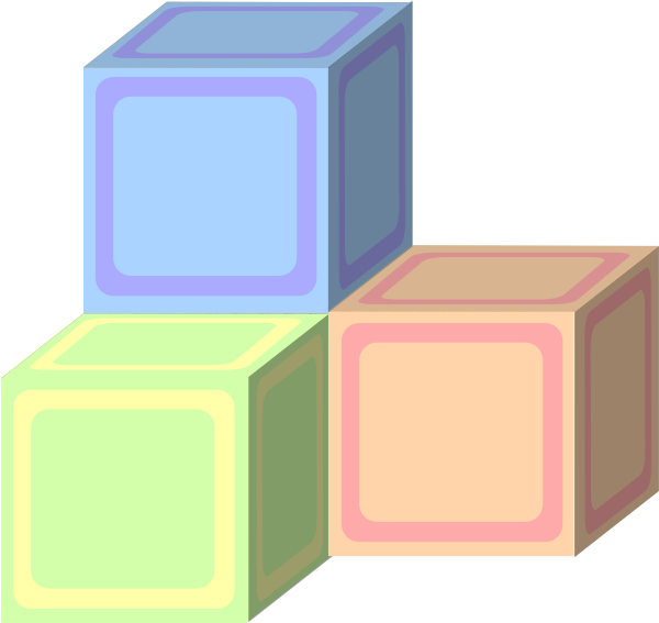 Pastel Cliparts - Baby Building Blocks Clipart - Png Download - Large ...