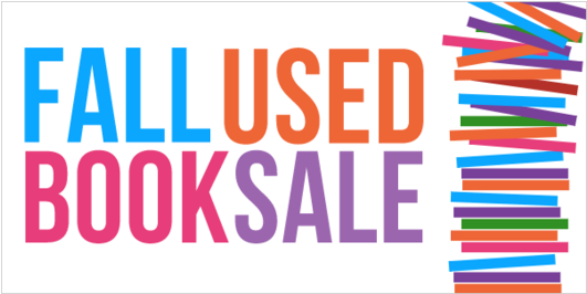 Fall Used Book Sale Vinyl Banner With Stack Of Books - Colorfulness ...
