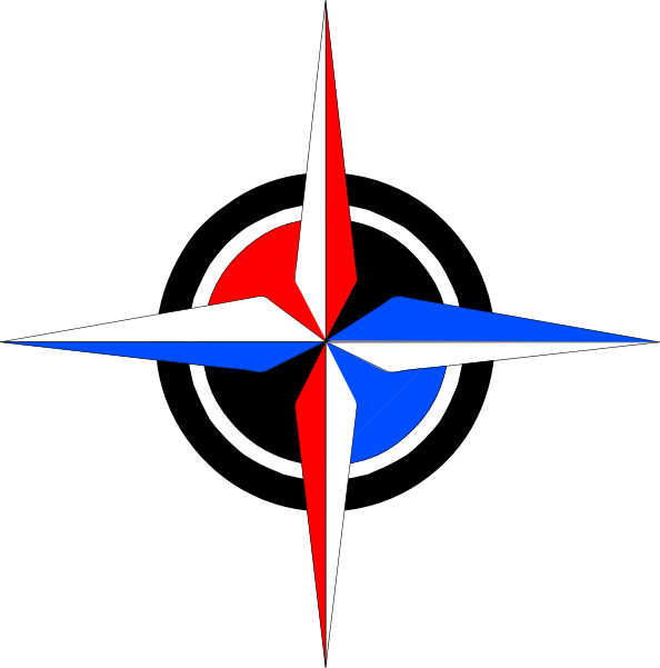 Blue & Red Compass Rose Svg Clip Arts 594 X 601 Px - Png Download ...