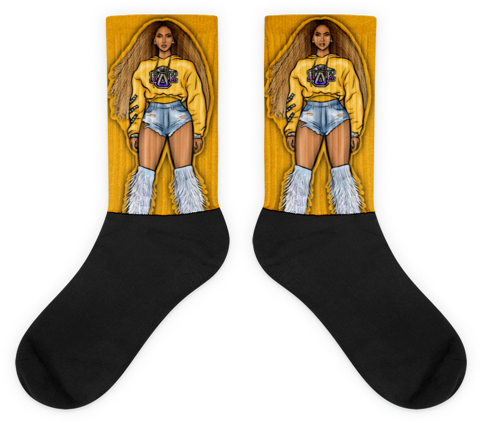 "beta Delta Kappa" Gold Socks , Png Download - Cartoon Clipart - Large ...