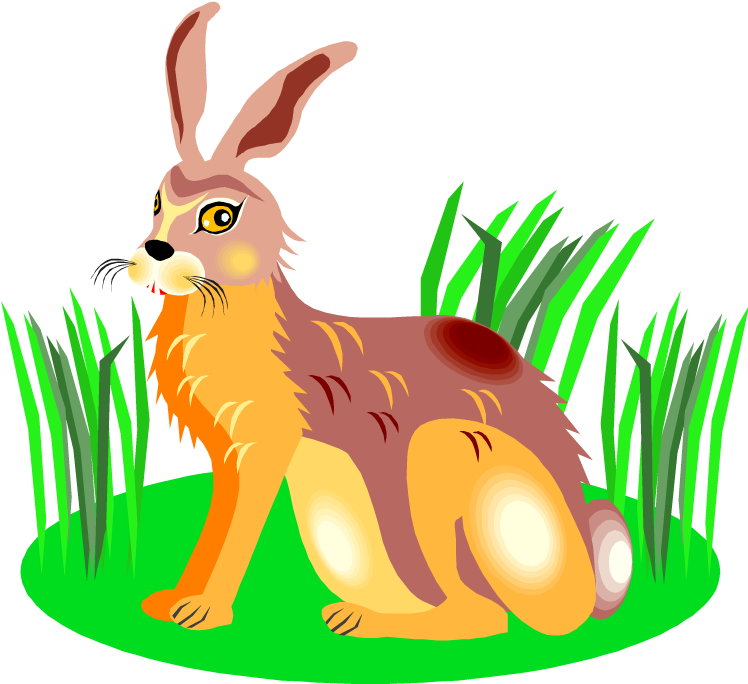 Free Rabbit Clipart - Rabbit Eating Grass Cartoon - Png Download ...