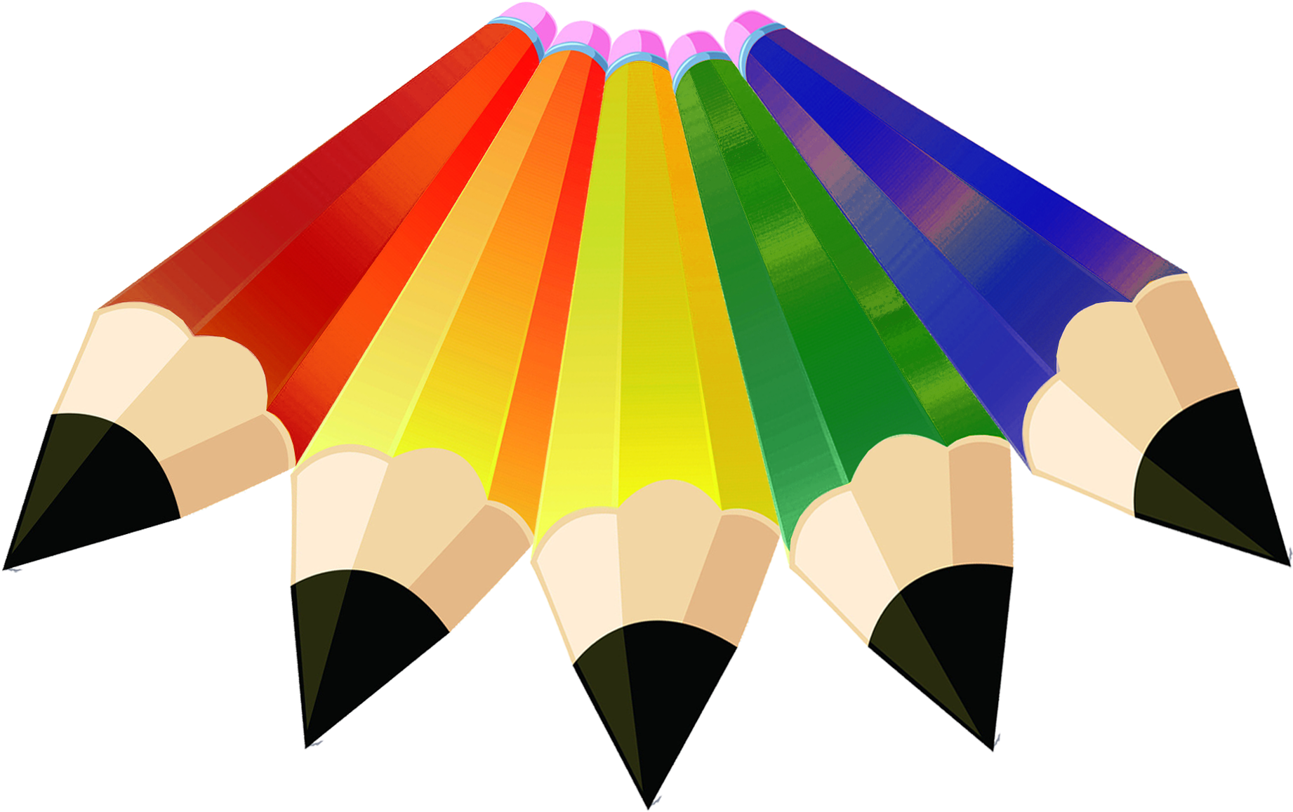 Pencil Stationery Rainbow Colorful Png And Psd - Pencil Clipart - Large ...