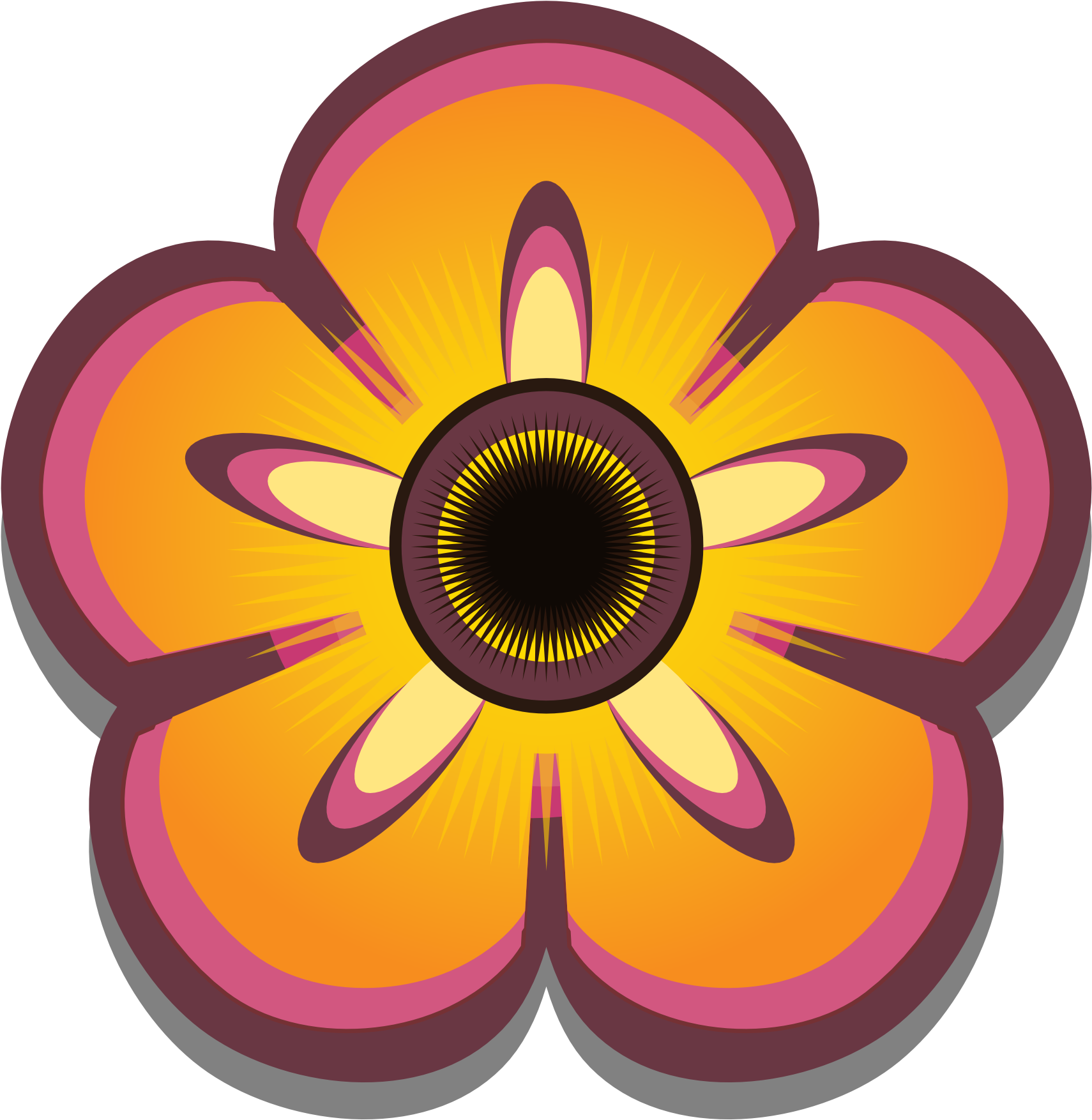 Colorful Animated Flower Clipart - Large Size Png Image - PikPng