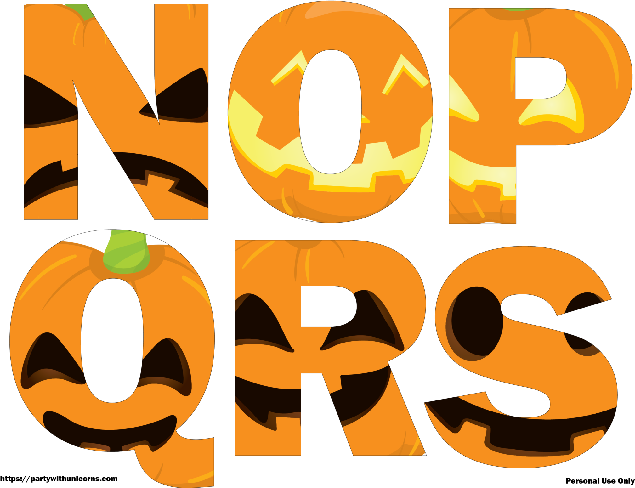 Halloween Letters Printable Jack O Lantern Faces Party - O In Halloween ...