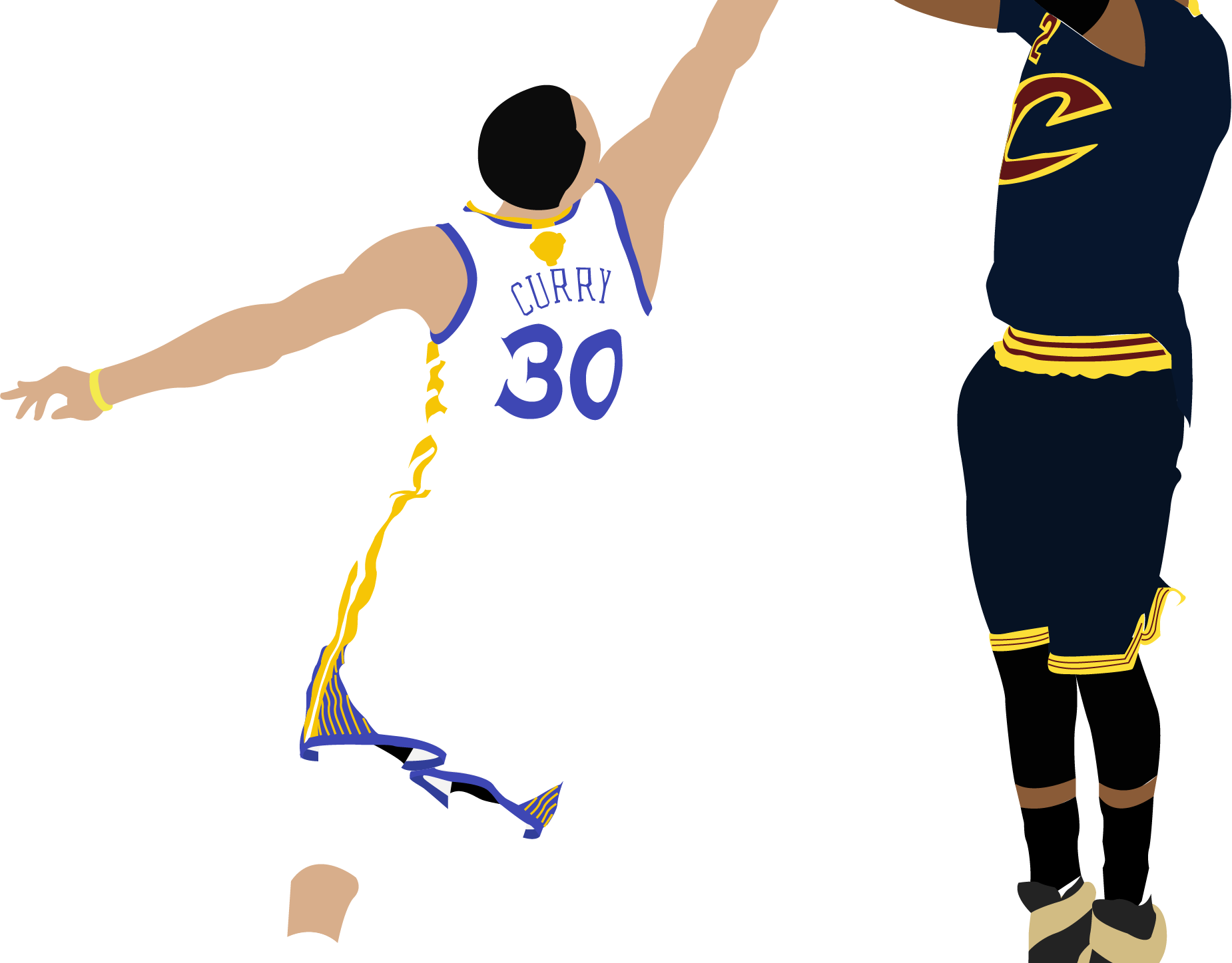 Kyrie Irving Shooting Over Steph Curry Illustration - Kyrie Irving The ...