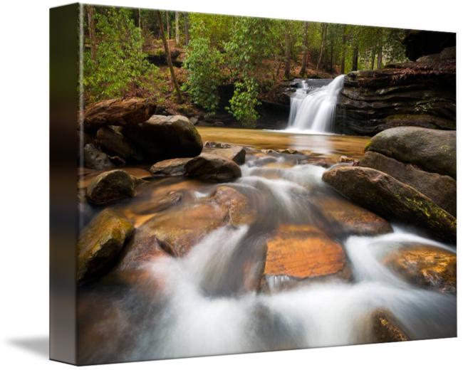 Drawing Sunset Waterfall - Blue Ridge Mountain Waterfall Clipart ...