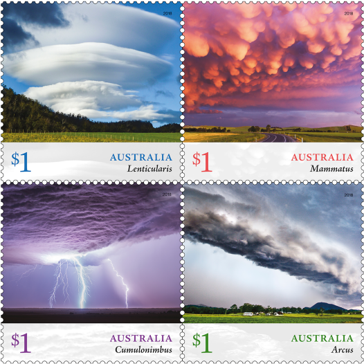 Set Of Stamps - Australian Clouds Stamps Clipart - Large Size Png Image ...