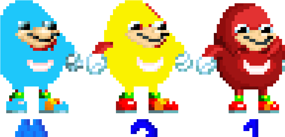 Ugandan Knuckles - Knuckles Sonic Mania Sprite Clipart - Large Size Png ...