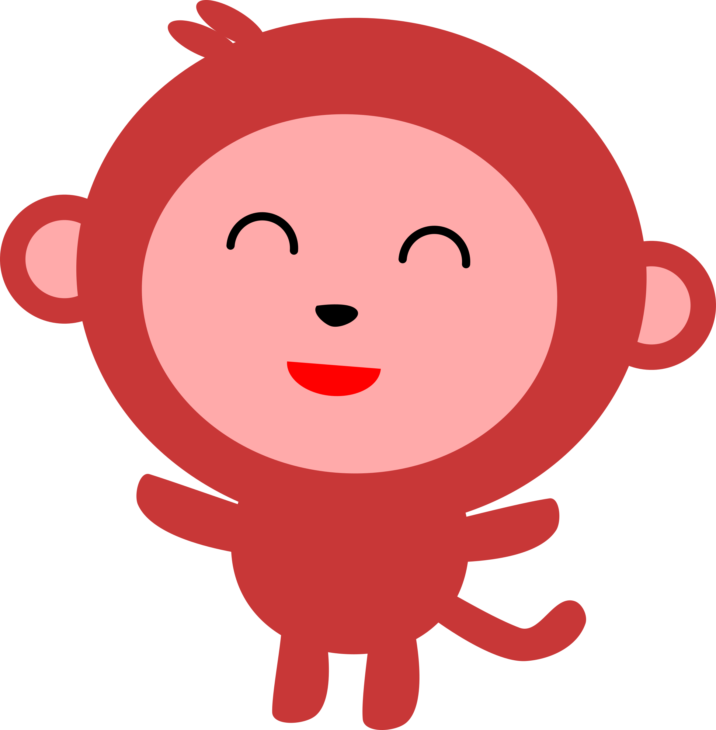 Monkey Clipart Sign - Red Monkey Clipart - Png Download - Large Size ...