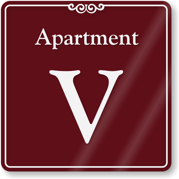 Apartment V Showcase Wall Sign - Sign Clipart - Large Size Png Image ...