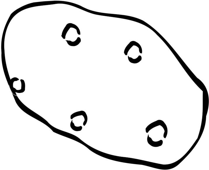 Potatoes Drawing Potato Line - Potato Clipart Black And White - Png ...