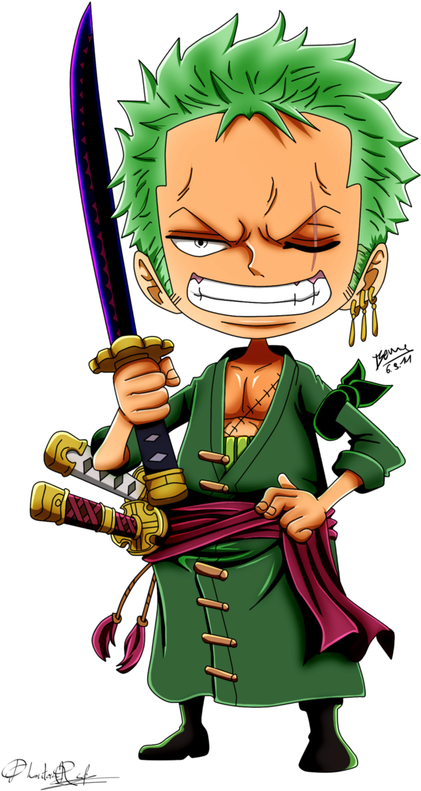 Zoro Chibi Png - Zoro Style Chibi Clipart - Large Size Png Image - PikPng