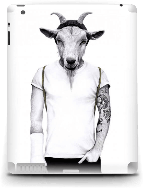 Hipster Goat Skin Ipad 4/3/2 - Plakat Interiør Clipart - Large Size Png ...