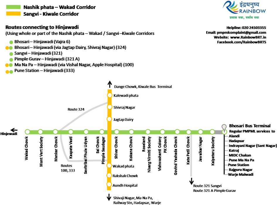 Nashik Phata-wakad Corridor - Rajkot Brts Route Map Hd Png Clipart ...