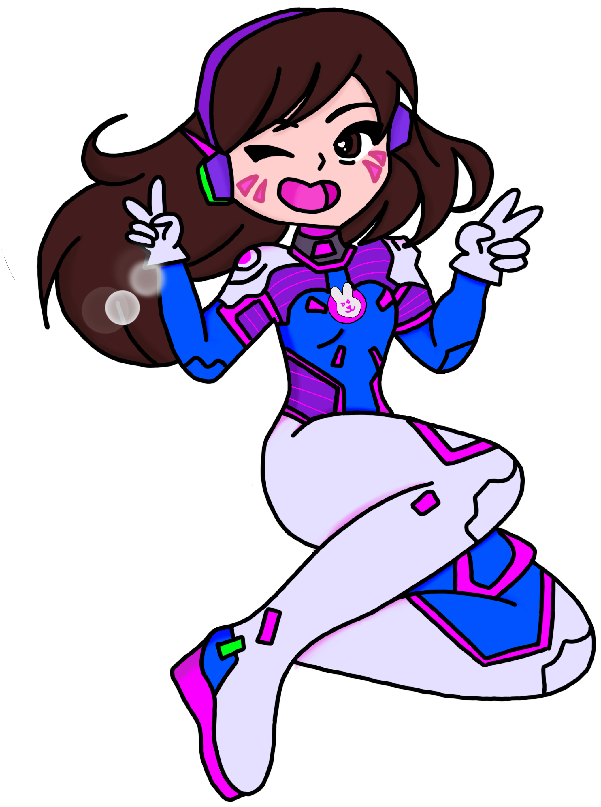 Overwatch Dva Sticker - Cartoon Clipart - Large Size Png Image - PikPng