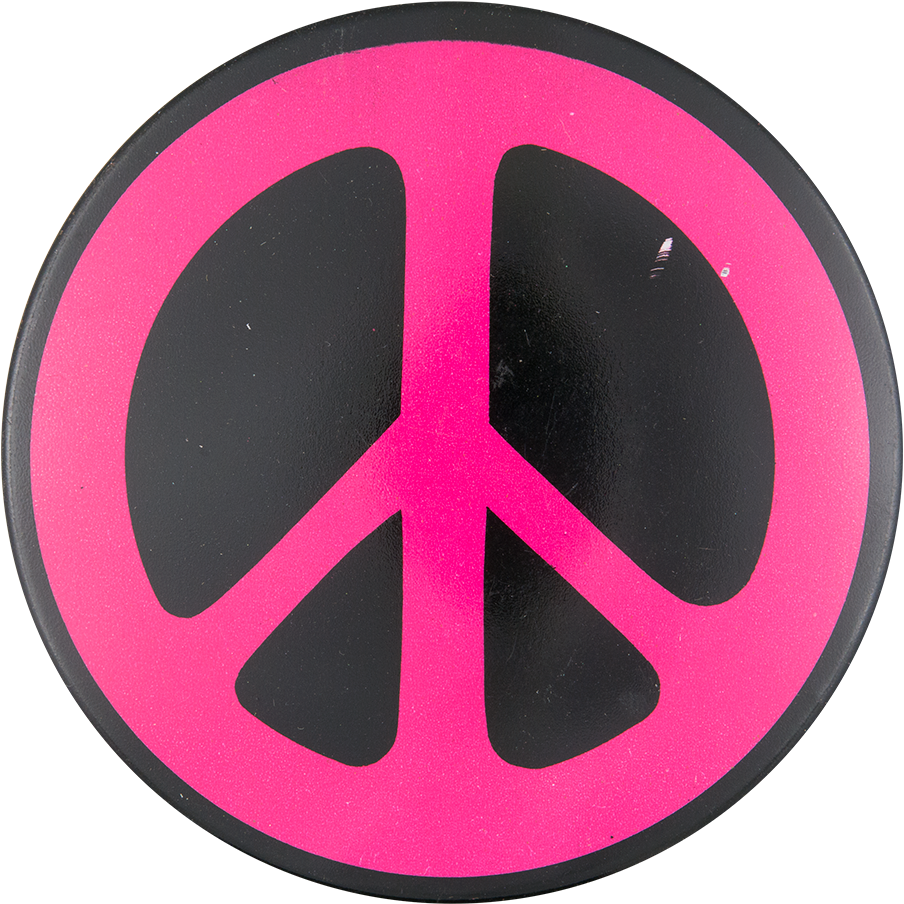 Pink Peace Sign Cause Button Museum Clipart - Large Size Png Image - PikPng