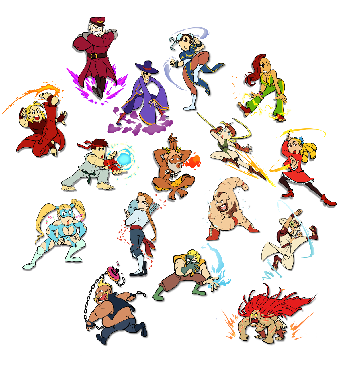 Street Fighter Stickers - Cartoon Clipart - Large Size Png Image - PikPng