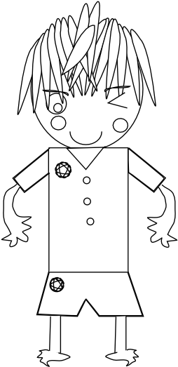 Anime Character Art 58 Black White Line Art 555px - Illustration ...