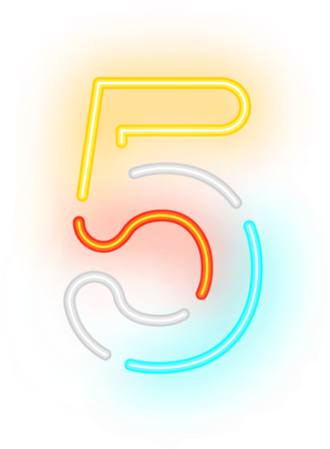 Free Png Download Number Five Neon Transparent Clipart - Neon Number ...