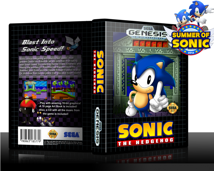 Sonic The Hedgehog Box Art Cover - Sonic The Hedgehog Clipart - Large ...