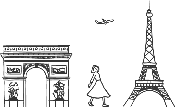 Paris Cartoon Png Transparent Clipart - Large Size Png Image - PikPng