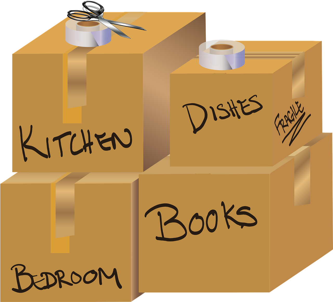 Moving Boxes Clipart - Large Size Png Image - PikPng