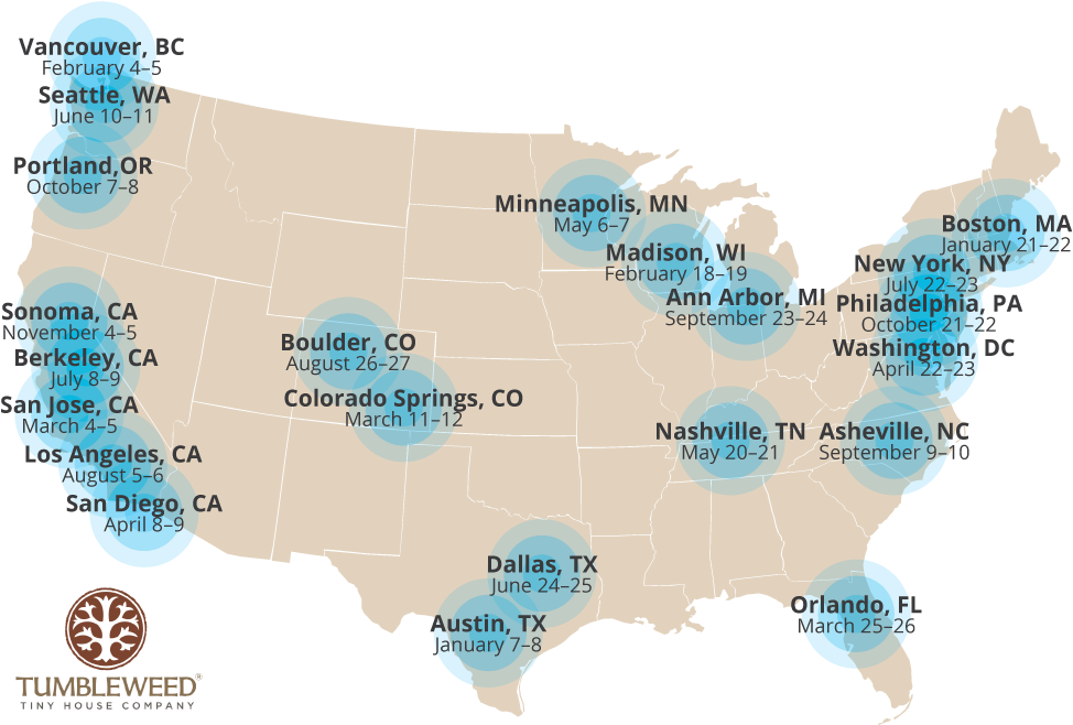 Tumbleweed Tiny House Workshops - Map Of Usa Clipart - Large Size Png ...