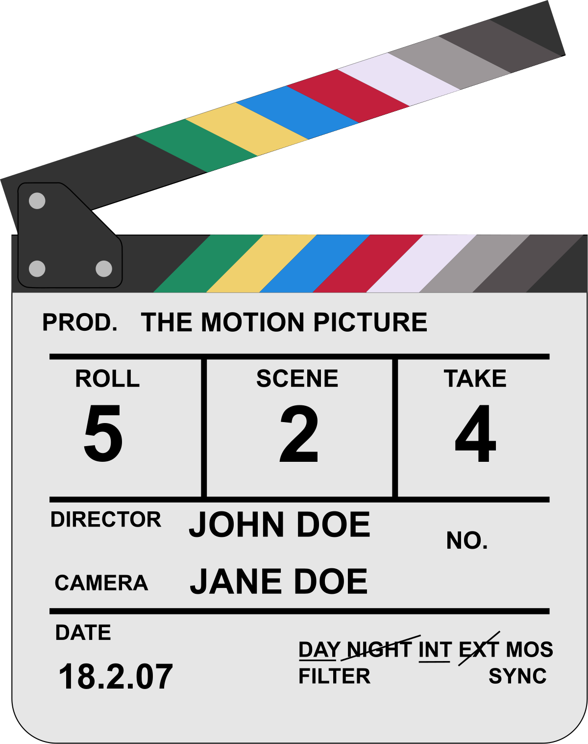 Movie Clapper Board Clipart - Large Size Png Image - PikPng