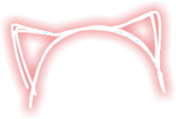Ears Catears Aesthetic Cute - Cute Neon Ears Png Clipart - Large Size ...