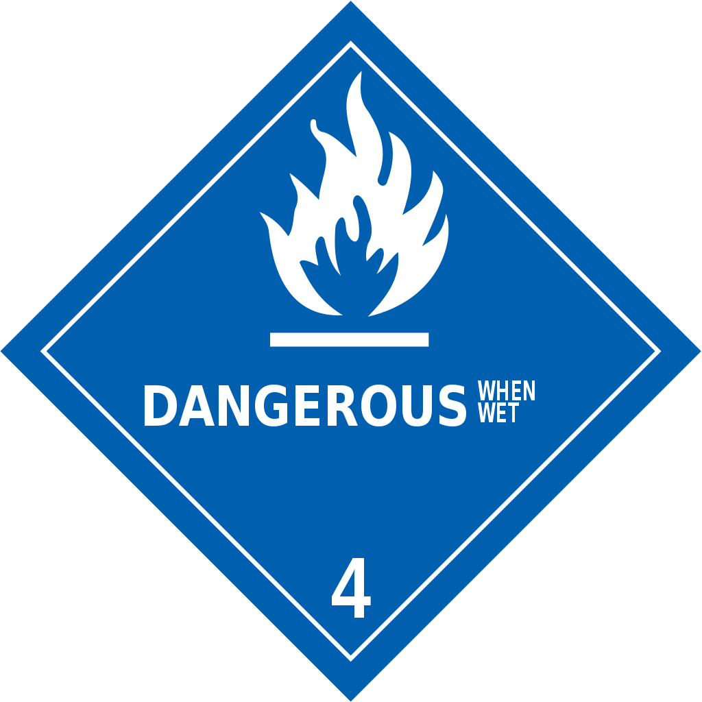 Label For Dangerous Goods - Dangerous When Wet Hazmat Clipart - Large ...