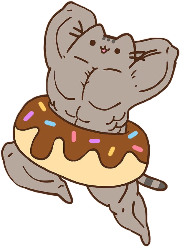 Muscle Pusheen Clipart - Large Size Png Image - PikPng