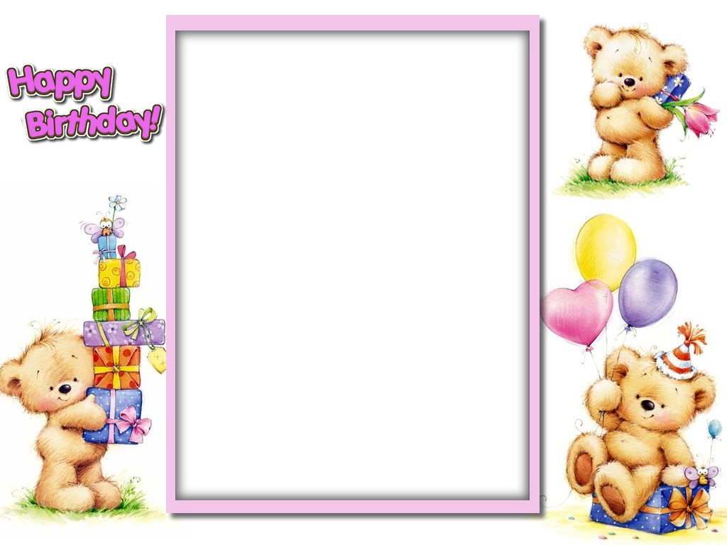 Bear Party, Frame - Cartoon Clipart - Large Size Png Image - PikPng