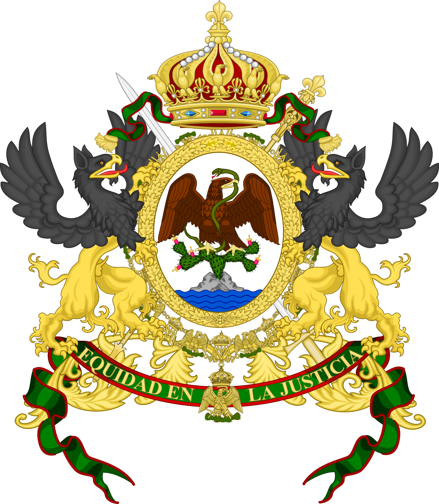Escudo Del Segundo Imperio Mexicano Clipart - Large Size Png Image - PikPng